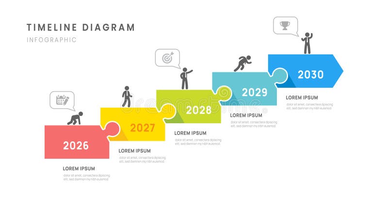Business Presentation 5 Steps Roadmap Year Timeline Infographic with ...