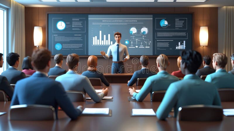 Business Presentation To a Diverse Group of Colleagues Stock Image ...