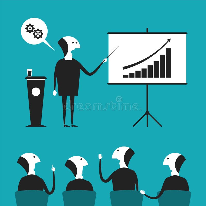 Business Presentation Vector Concept in Flat Cartoon Style Stock Vector ...