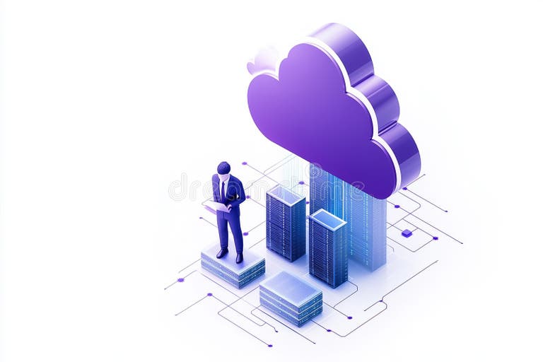 A Business Pro Uses Digital Platforms To Visualize Cloud Computing and ...