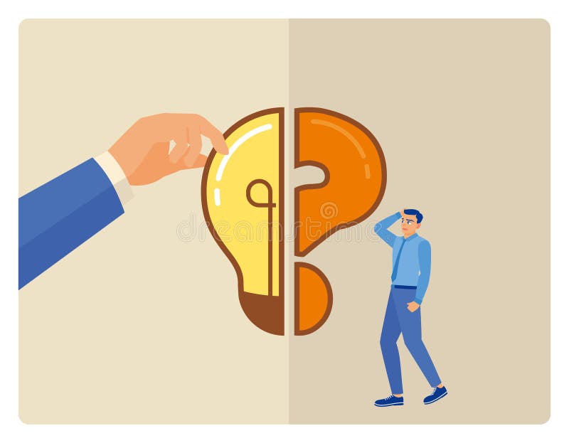 Business Problem, Idea, Decision Making and Solution. Businessman Stand ...