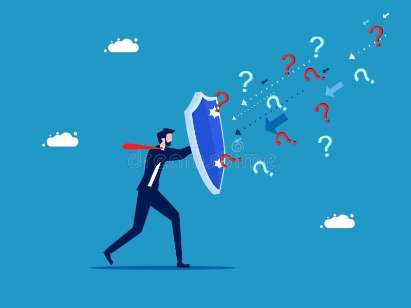 Big Business Problem. Businesswoman Faces a Big Question Mark Stock ...