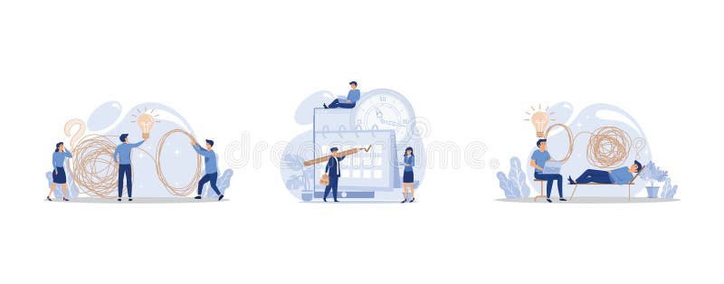 Business Problem Solving Concept, Little People Characters Make an ...