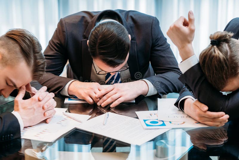 Business Problems Stressed Defeated Team Document Stock Image - Image ...
