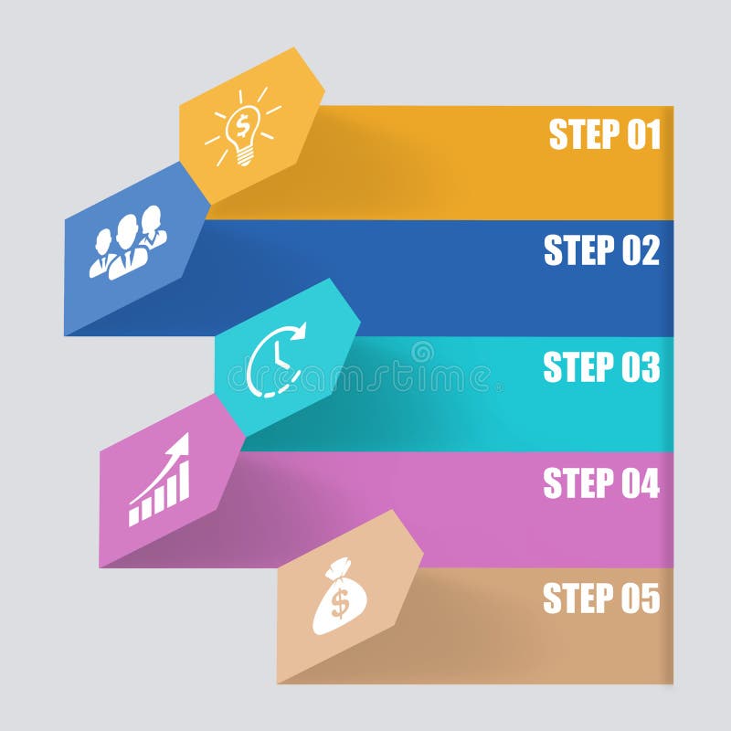 Business Process Abstract Infographics Template , Step by Step Stock ...