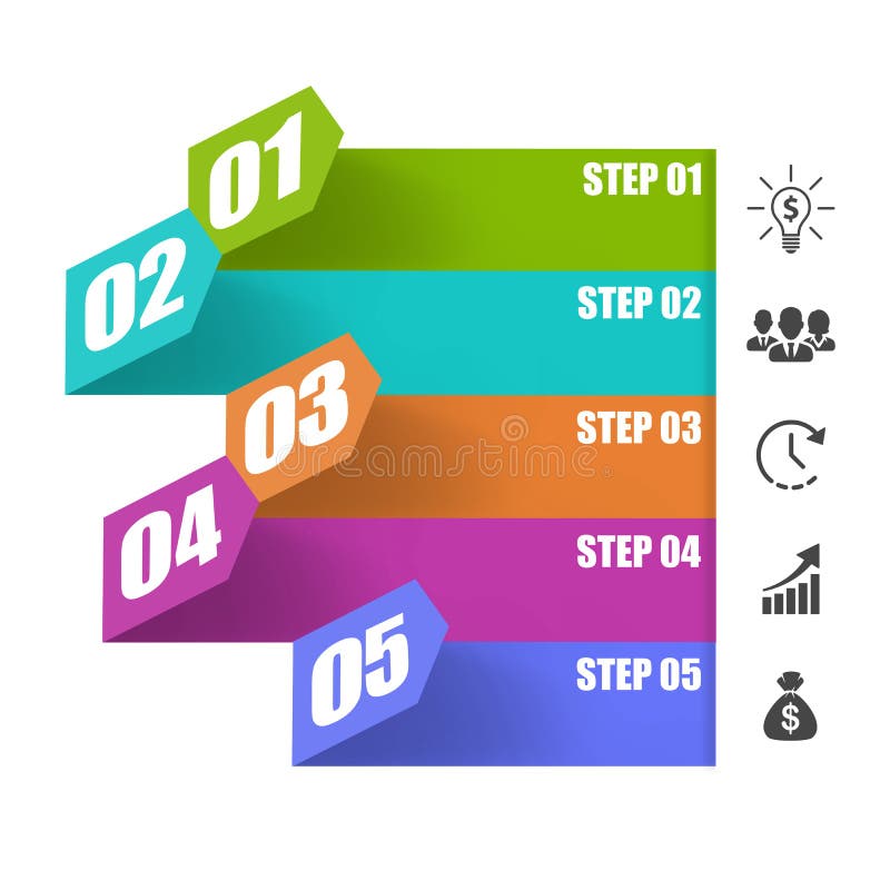 Business Process Abstract Infographics Template , Step by Step Stock ...