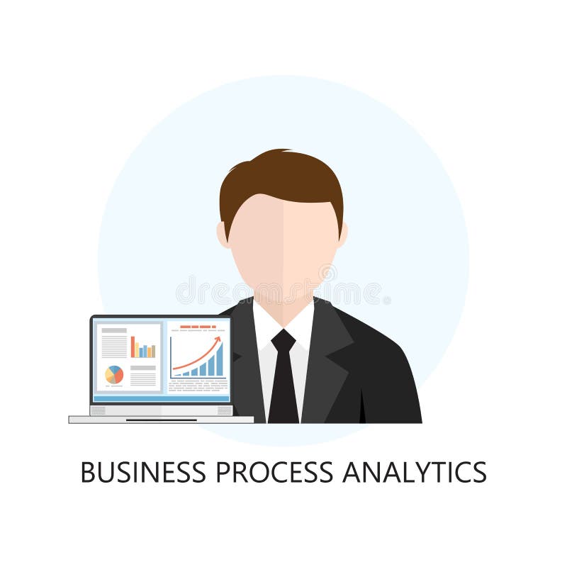 Business Process Analytics Flat Icon Stock Vector - Illustration of ...
