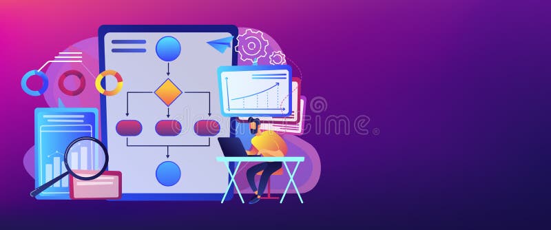 Business Process Automation BPA Concept Banner Header. Stock Vector ...