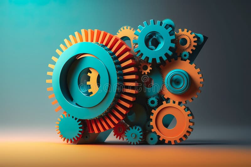 Business Process Automation Concept. Symbol of Engineering, Industry ...