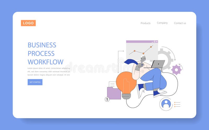 Business Process Automation. Flat Vector Stock Illustration ...