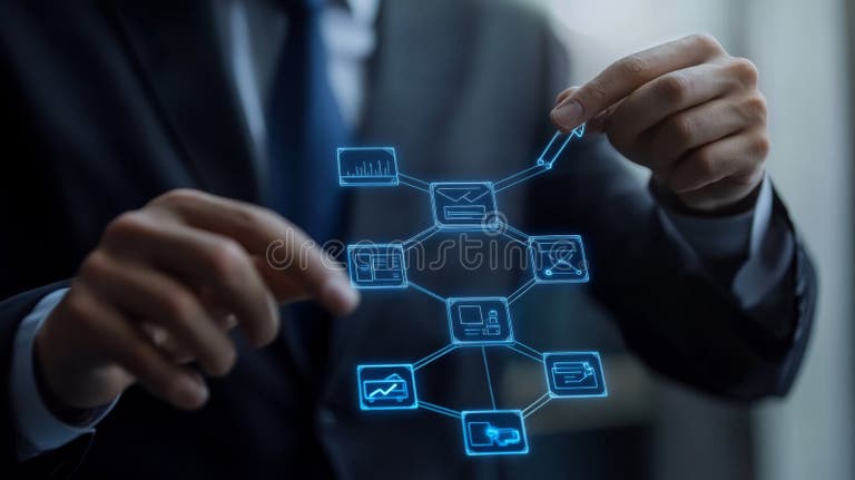 Business Process Automation Flowchart Visualization Concept Stock ...
