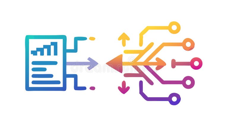 Business Process Automation Icon, Data Workflow, Vector Design ...