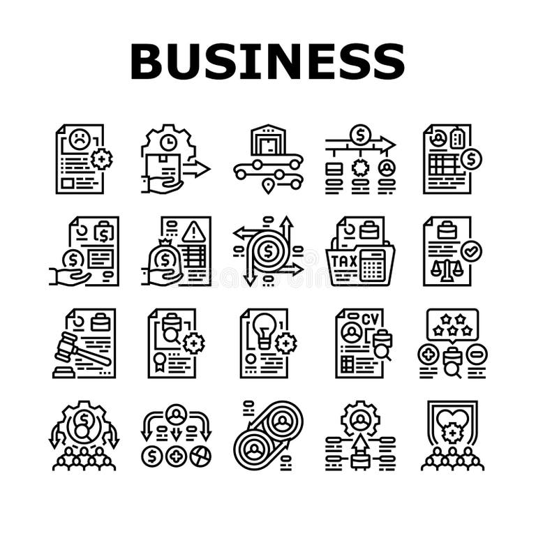 Business Process Automation Icons Set Vector Stock Vector ...