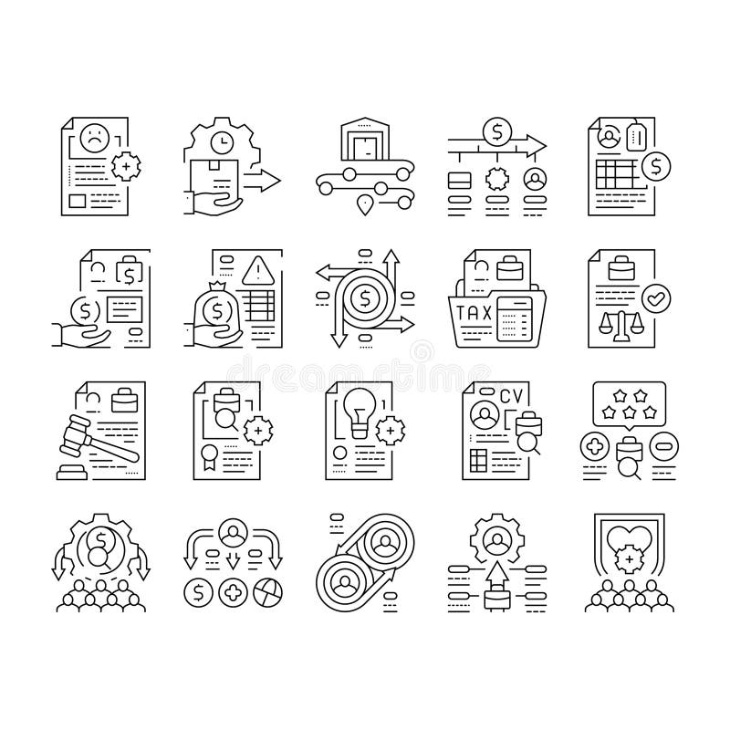 Business Process Automation Icons Set Vector Stock Illustration ...