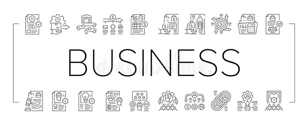 Business Process Automation Icons Set Vector Stock Vector ...