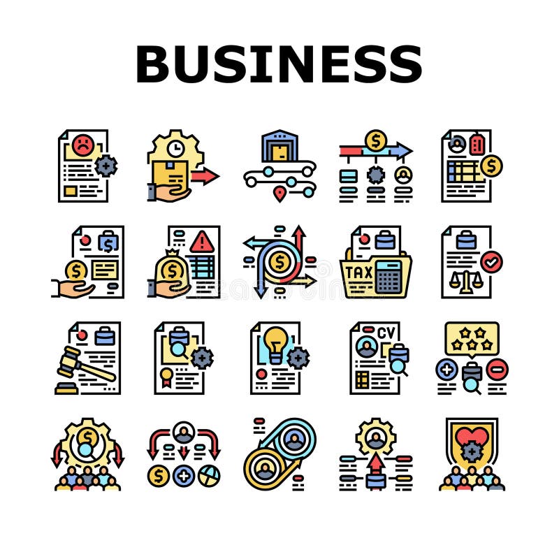 Business Process Automation Icons Set Vector Stock Illustration ...