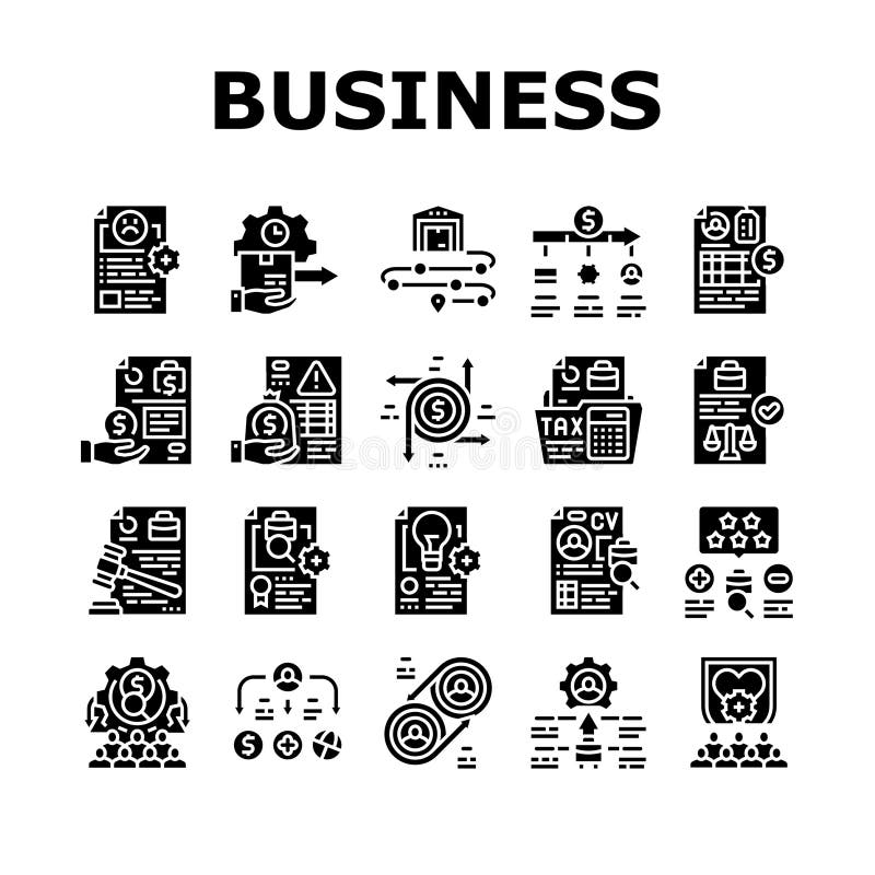 Business Process Automation Icons Set Vector Stock Vector ...