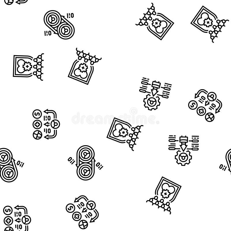 Business Process Automation Seamless Pattern Vector Stock Illustration ...