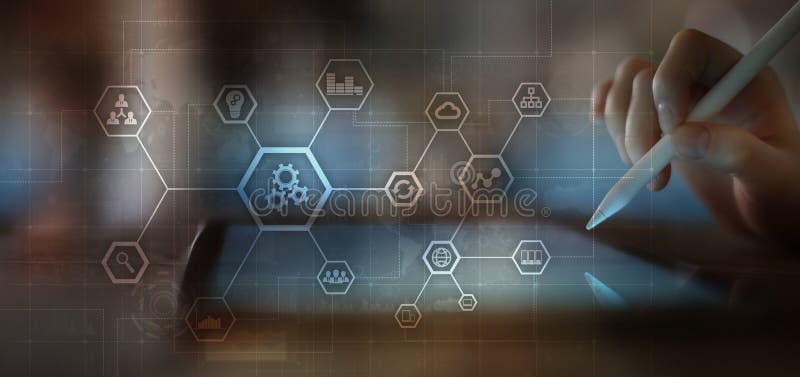 Business Process Automation Workflow Management Displayed Digital ...