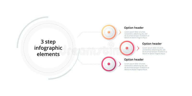 Business Process Chart Infographic with 3 Step Circles. Circular ...