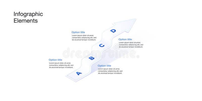 Business Process Chart Infographics with 4 Step Arrows. Corporate ...