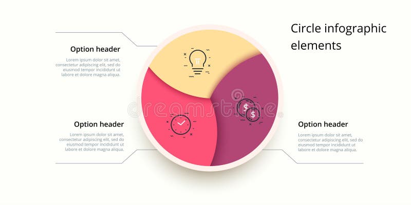 Business Process Chart Infographics with 4 Step Circles. Circular ...