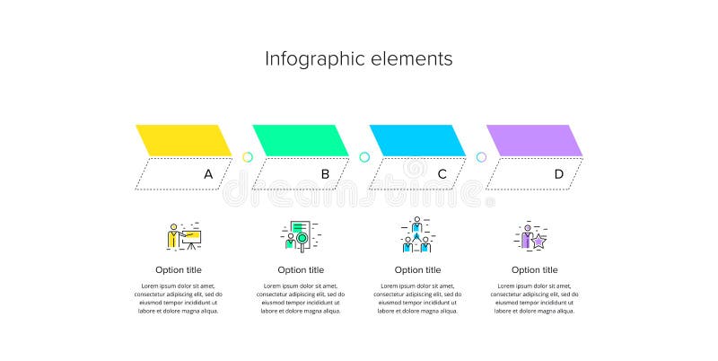 Business Process Chart Infographics with 4 Step Circles. Circular ...