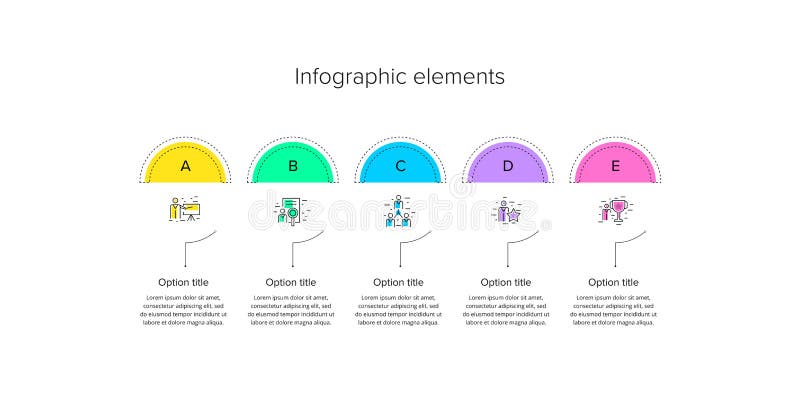 Business Process Chart Infographics with 4 Step Rectangles. Rectangular Corporate Workflow ...