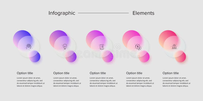 Business Process Chart Infographics with 5 Step Circles. Circular ...