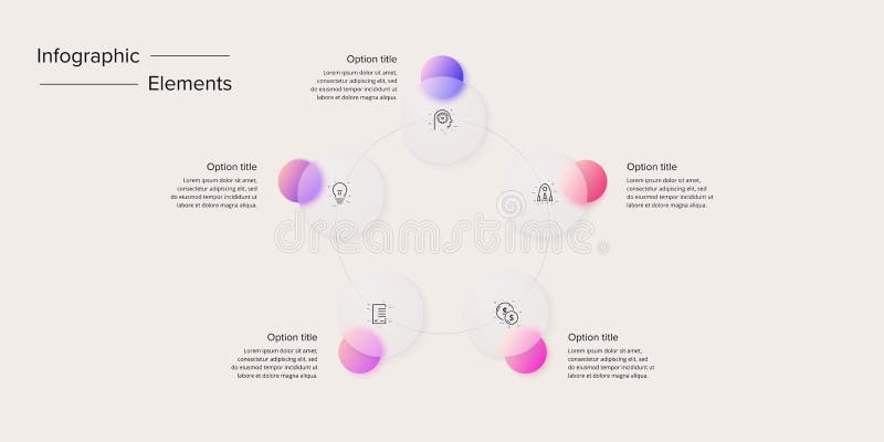 Business Process Chart Infographics with 7 Step Circles. Circular ...