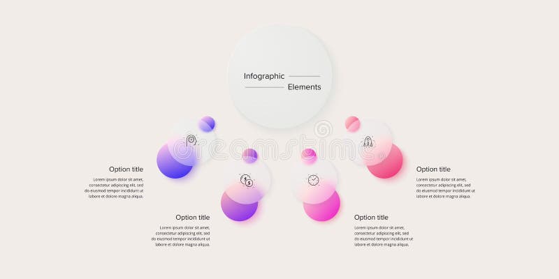 Business Process Chart Infographics with 4 Step Circles. Circular ...