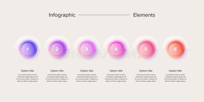 Business Process Chart Infographics with 6 Step Circles. Circular ...