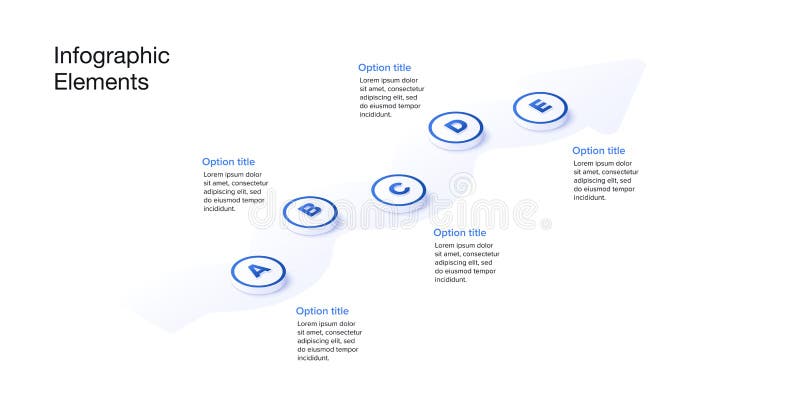 Business Process Chart Infographics with 5 Step Circles. Circular ...