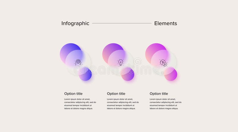 Business Process Chart Infographics with 3 Step Circles. Circular ...