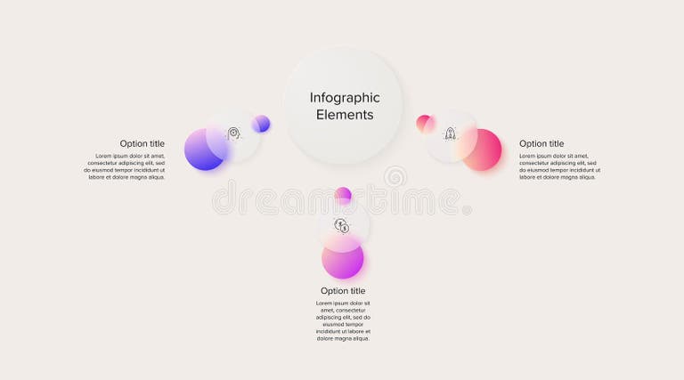 Business Process Chart Infographics with 3 Step Circles. Circular ...