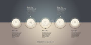 Business Process Chart Infographics with 5 Step Circles. Round Workflow ...