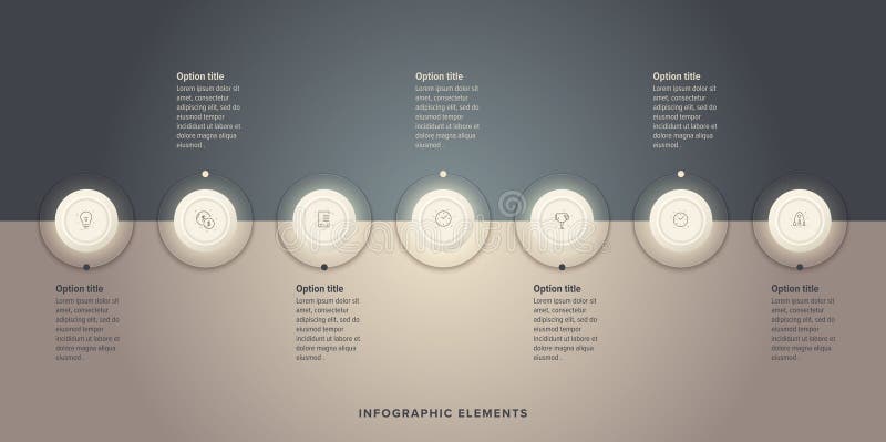 Business Process Chart Infographics with 7 Step Circles. Round Workflow ...