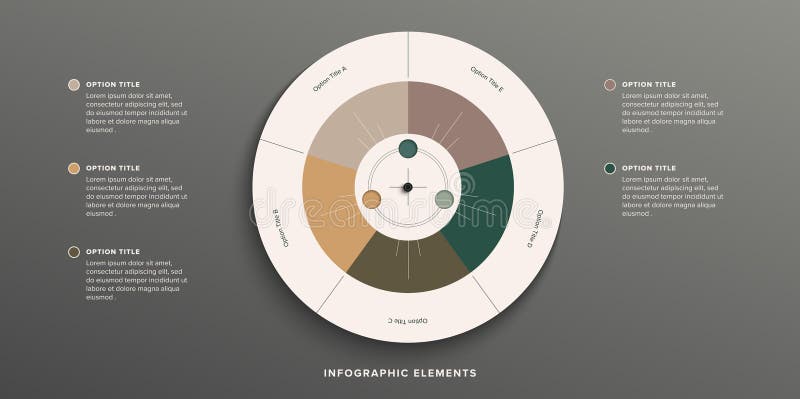Business Process Chart Infographics with 5 Step Circles. Round Workflow ...
