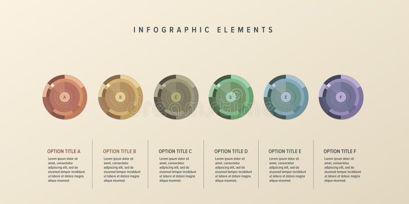 Business Process Chart Infographics with 6 Step Circles. Round Workflow ...