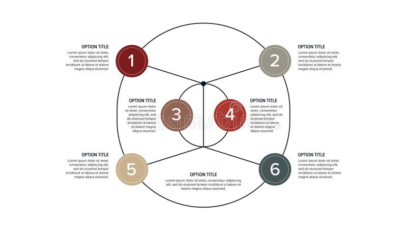 Business Process Chart Infographics with 6 Step Circles. Round Workflow ...