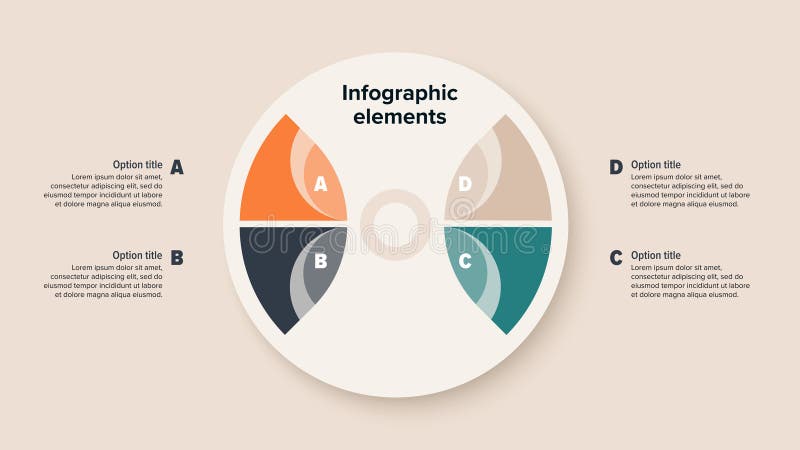 Business Process Chart Infographics with 4 Step Circles. Round Workflow ...