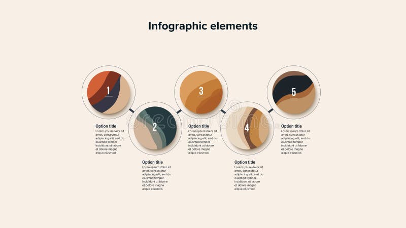 Business Process Chart Infographics with 5 Step Circles. Round Workflow ...