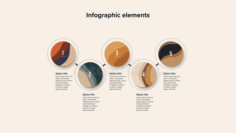 Business Process Chart Infographics with 5 Step Circles. Round Workflow ...