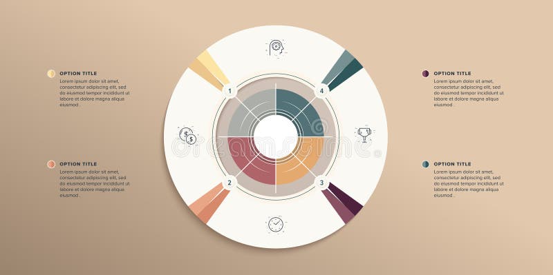 Business Process Chart Infographics with 4 Step Circles. Round Workflow ...