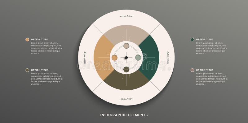Business Process Chart Infographics with 4 Step Circles. Round Workflow ...