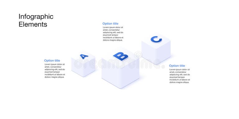 Business Process Chart Infographics with 6 Step Cubes. Cubic Corporate Workflow Graphic Elements ...