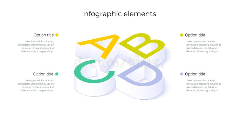 Business Process Chart Infographics with 4 Step Options. Square ...