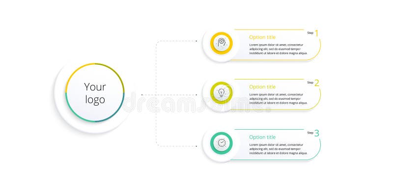 Business Process Chart Infographics with 3 Step Options. Square ...