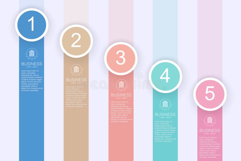 Business Process Chart Infographics with 5 Step Options. Workflow ...