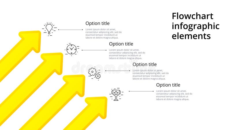Business Process Chart Infographics with 4 Step Segments. Isometric 3d ...
